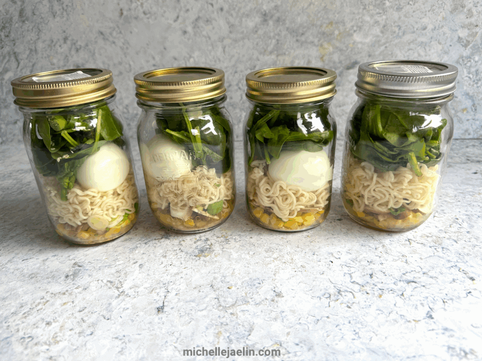 Meal Prep Mason Jar Ramen Recipe (Video) - Michelle Jaelin